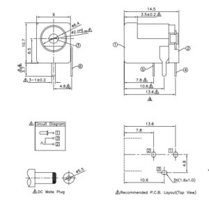 Breadboard Friendly DC Barrel Jack 2.1mm